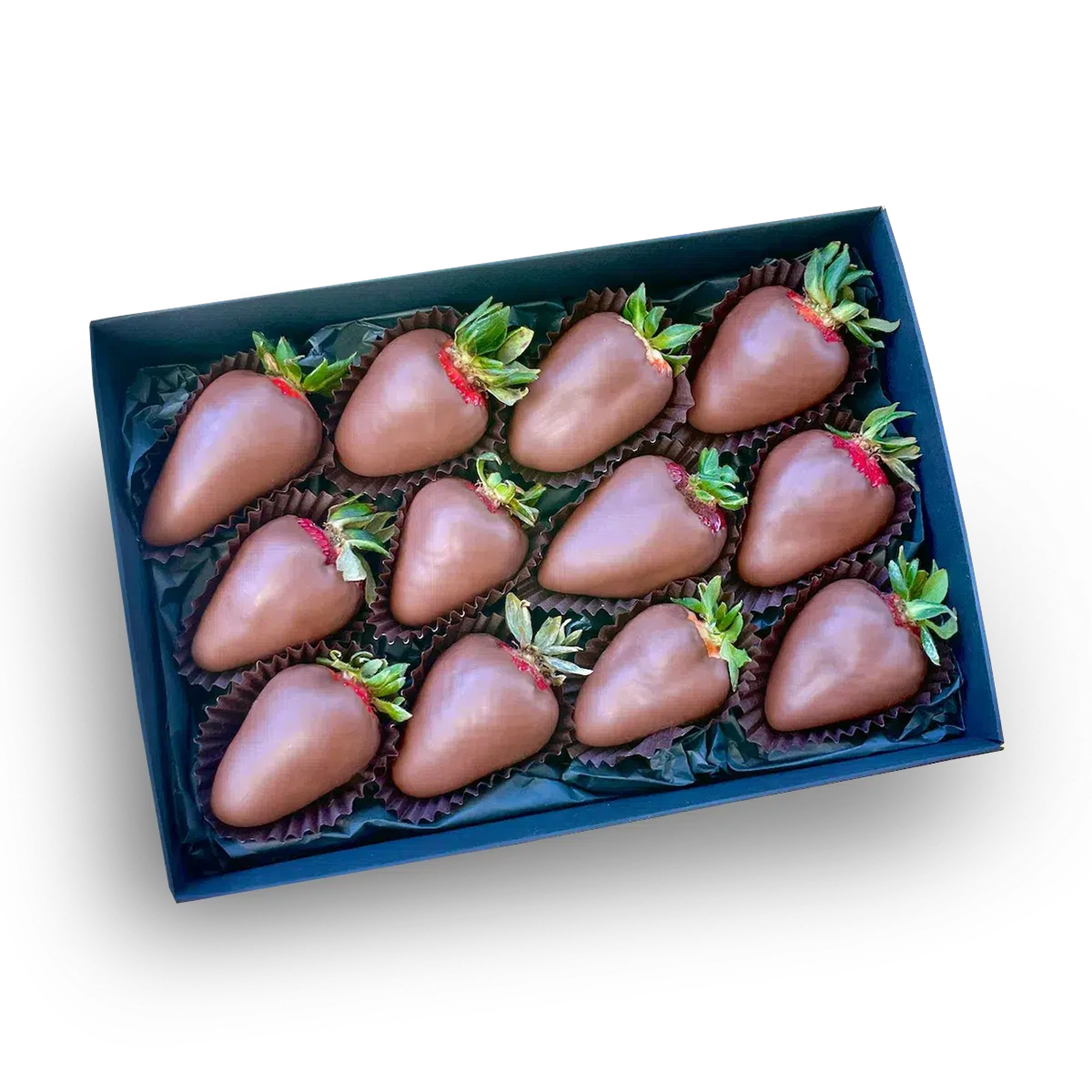 Dozen Milk Chocolate-Dipped Strawberry Box | Dessert Box | Lunch Bunch
